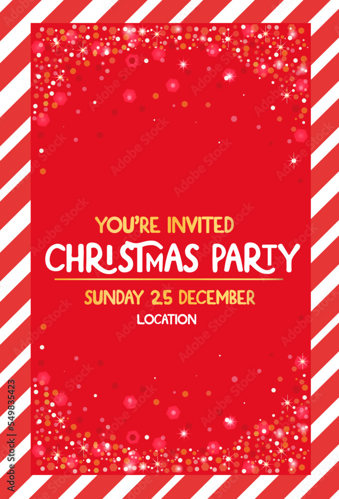 Merry christmas party invitation card. Happy holiday greeting banner ...