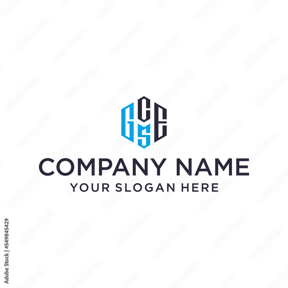 GCSE letter logo in the form of hexagons and cube logos with letter ...