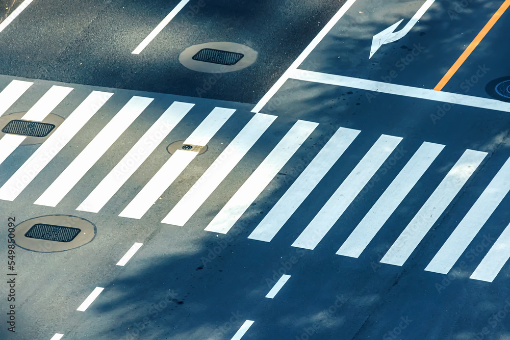 Empty intersection crosswalk in Nishi-Shinjuku, Tokyo, Japan Stock ...