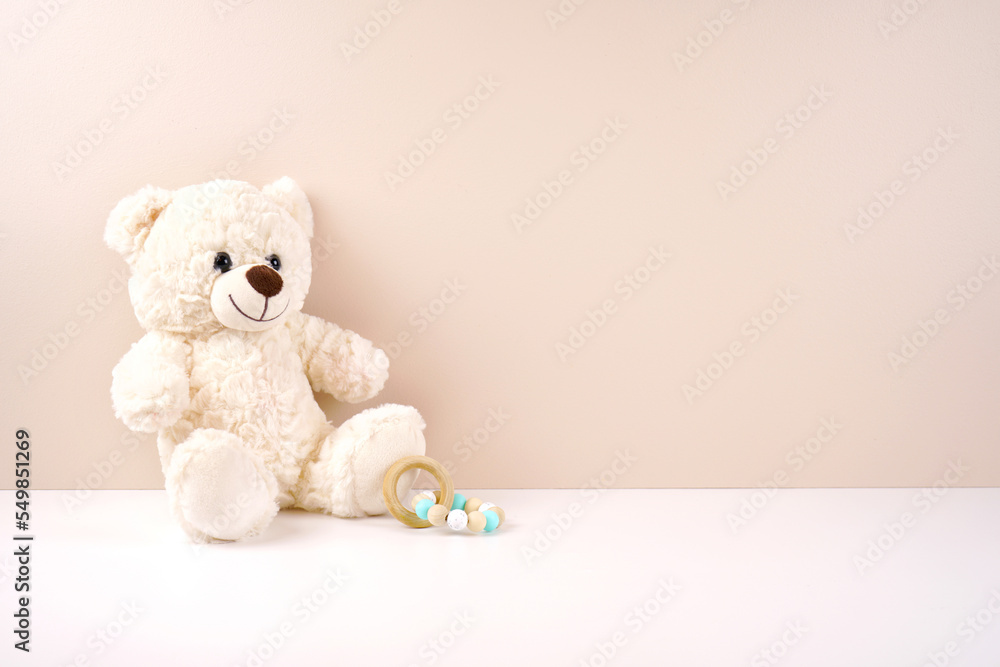 Foto de Framed border banner backdrop background. Baby shower 1st ...