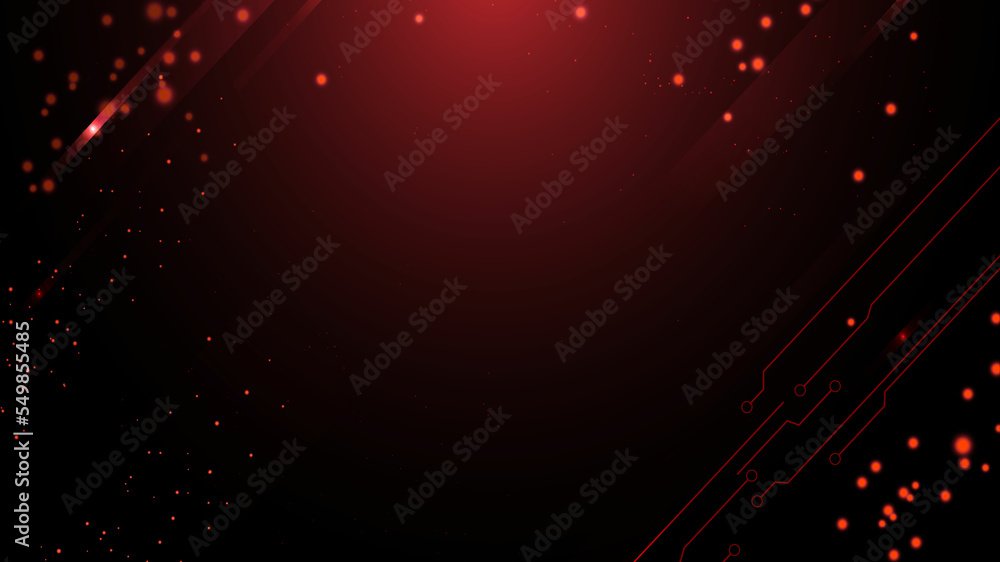 Red Technology Diagonal Lines and red particles background. red and ...