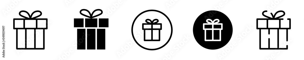 Conjunto de iconos de regalo. Obsequio. Concepto de celebración de ...