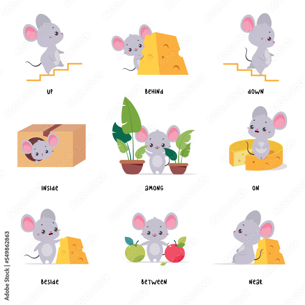 Little Mouse and English Language Preposition for Educational Activity ...