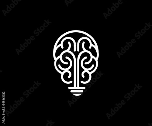 light bulb brain logo Stock Vector | Adobe Stock
