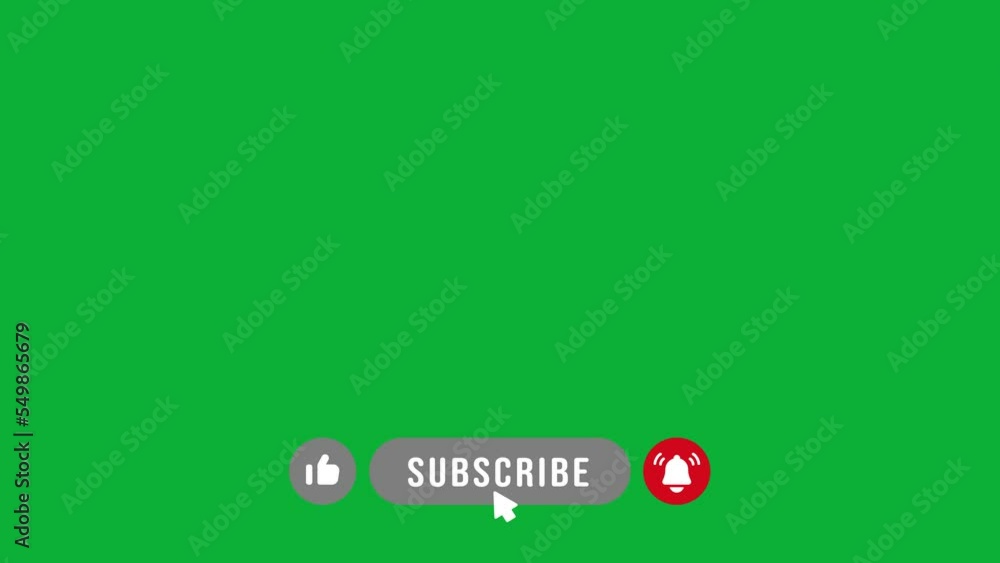 click subscribe button animation with like and bell icon button for ...