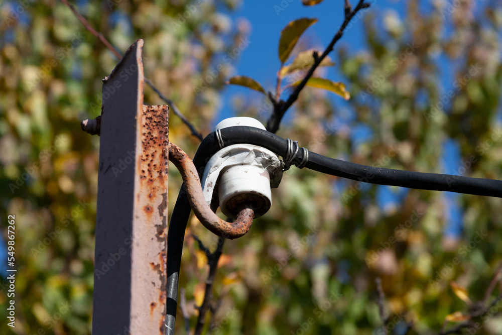 Line insulator, a device for hanging and insulating wires and cables on ...