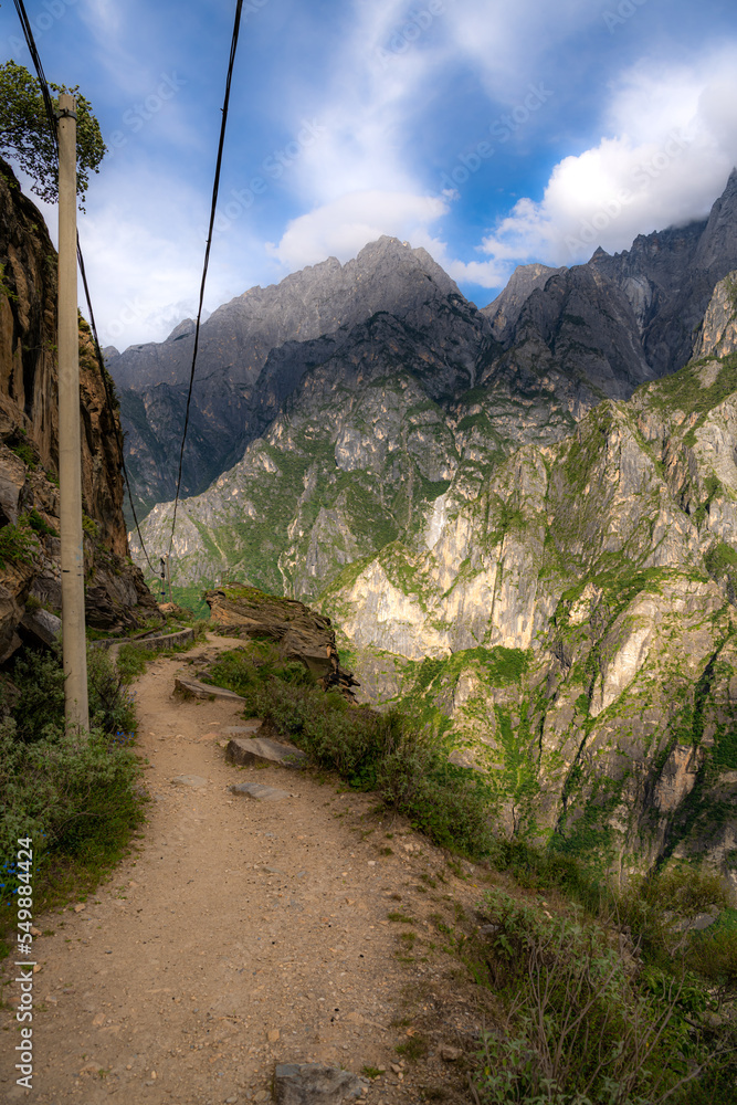 Upper section of Tiger Leaping Gorge in Deqen, China. A popular ...