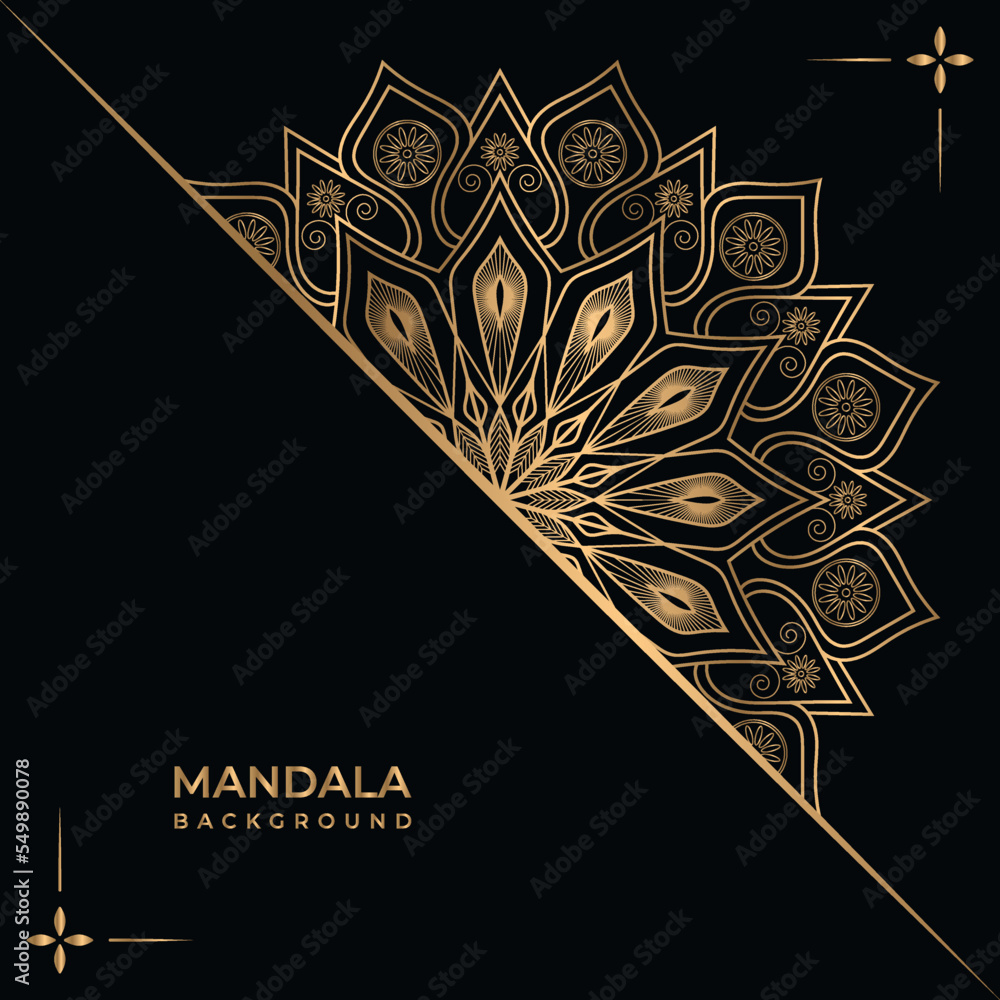 Luxury gold arabesque pattern in mandala background arabic islamic east ...