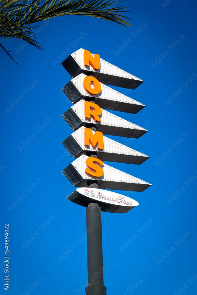 NORMS Restaurant Neon Sign Claremont - Vertical / Claremont, USA – Nov ...