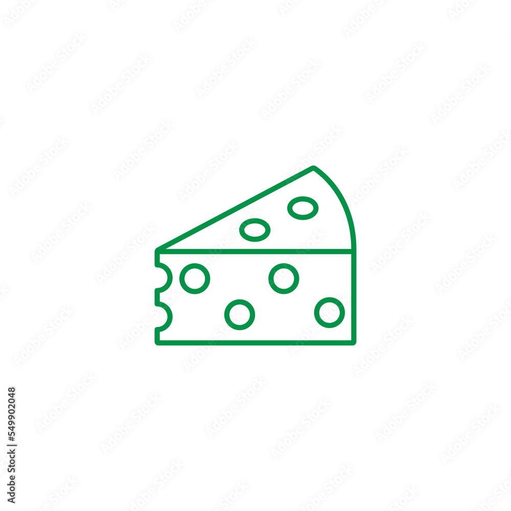 eps10 green vector cheese abstract line art icon or logo isolated on ...