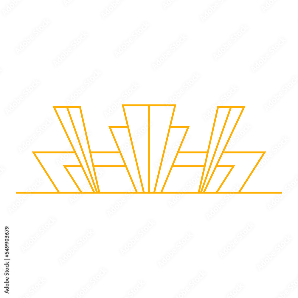 Art deco outline stroke in golden color for classy and luxury style ...