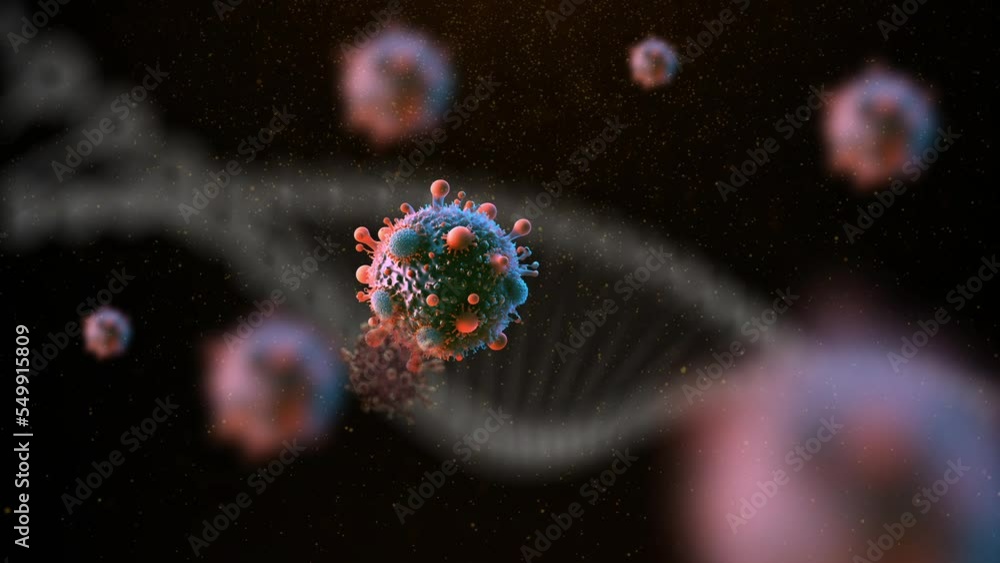 T-Cell killing Cancer Cell, Immunotherapy concept, T-Cell and Memory B ...