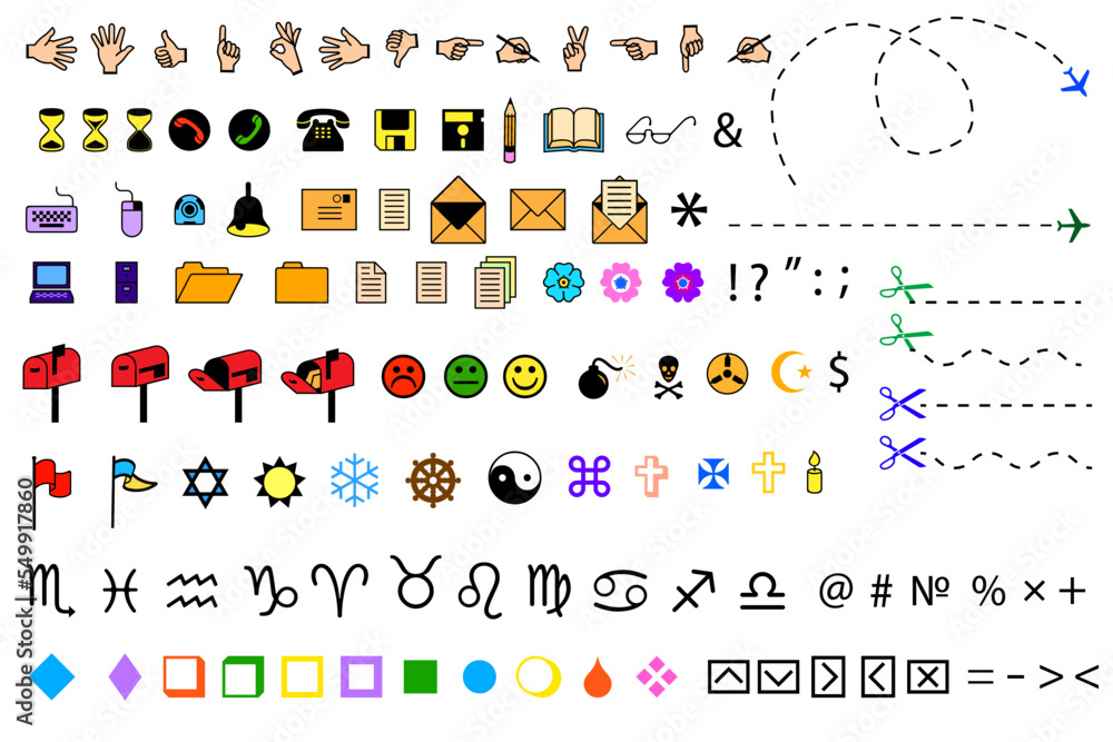 Different icons. Colored icons. Icons for all occasions. Icons for a ...