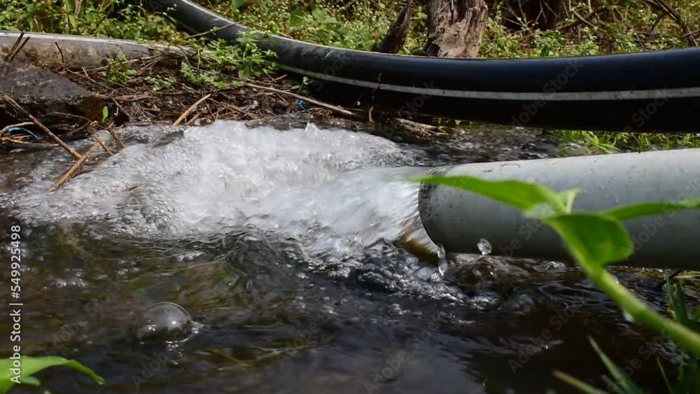 Water flow treatment system from the water pump pipe. Irrigation water ...