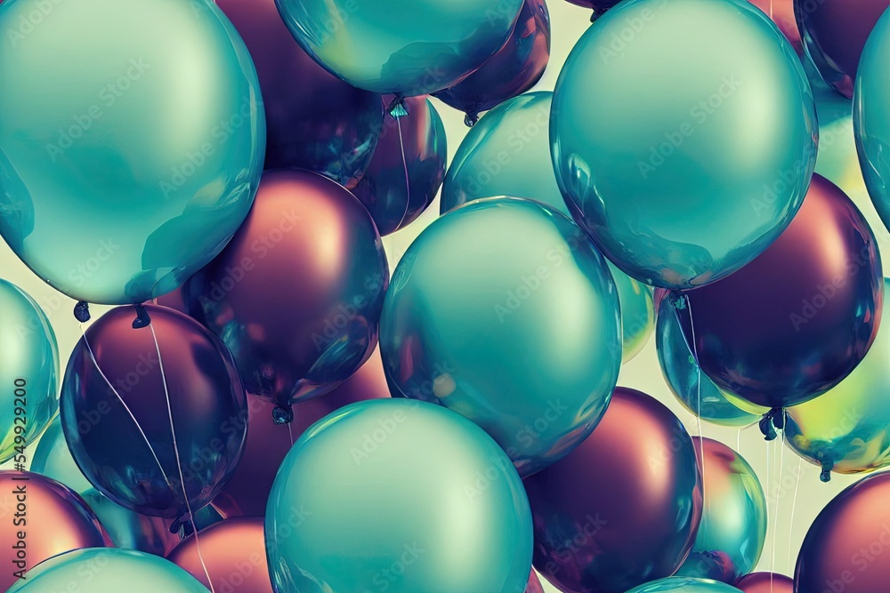 Iridescent Shiny Metallic Colorful Balloons Seamless Texture Pattern ...