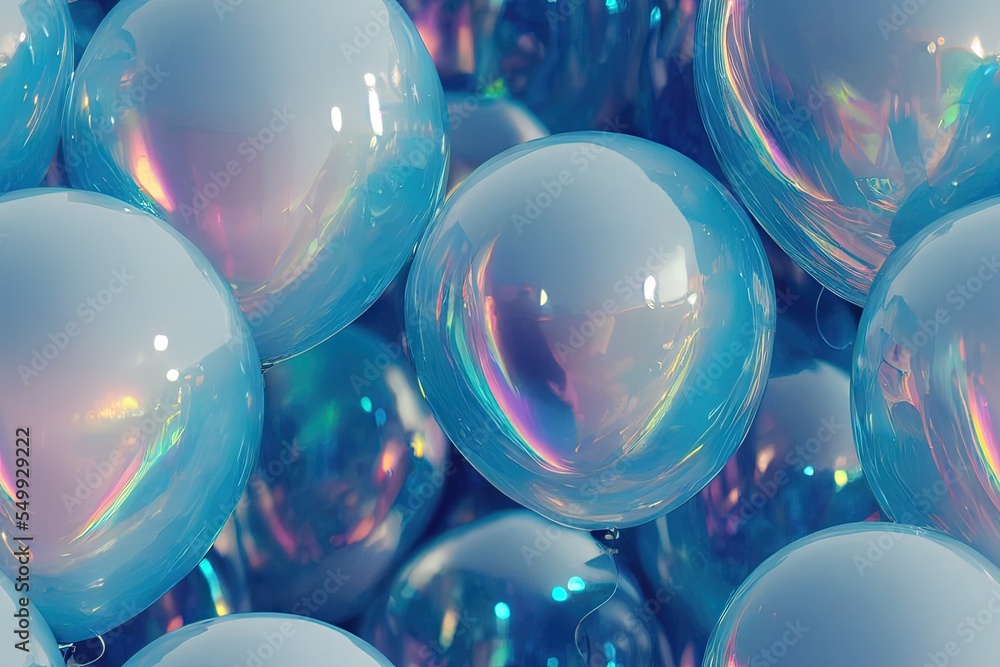 Iridescent Shiny Metallic Colorful Balloons Seamless Texture Pattern ...