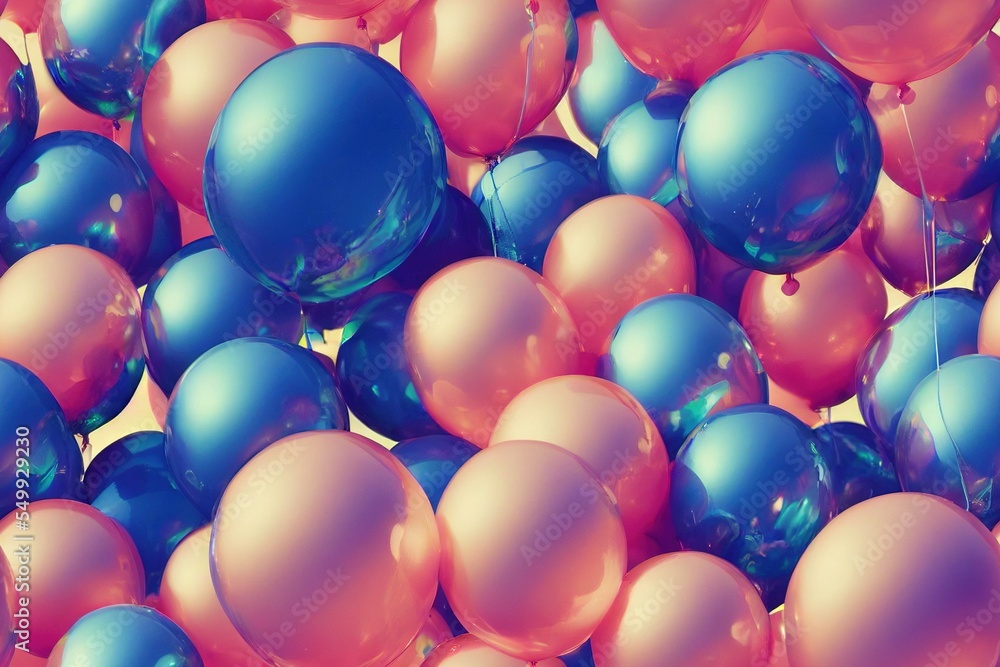 Iridescent Shiny Metallic Colorful Balloons Seamless Texture Pattern ...