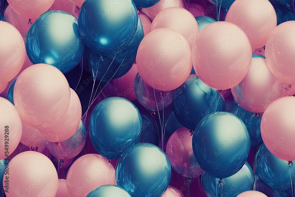 Iridescent Shiny Metallic Colorful Balloons Seamless Texture Pattern ...