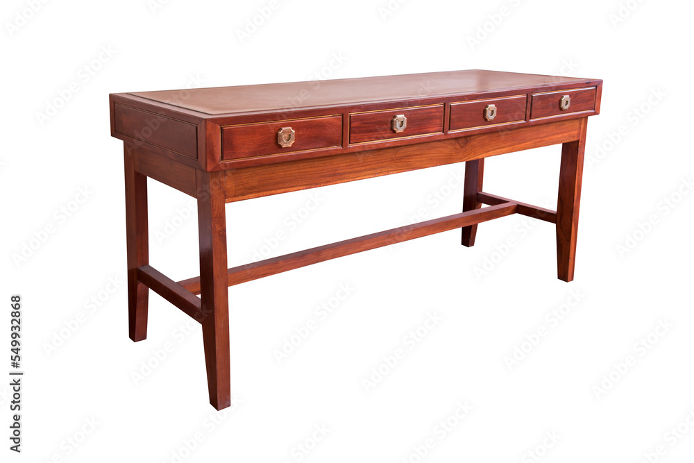 Wooden table with drawers. Stock Photo | Adobe Stock