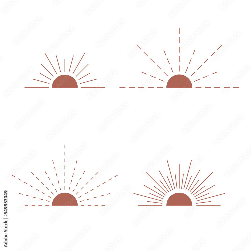 set of abstract minimalistic sun signs Stock Vector | Adobe Stock