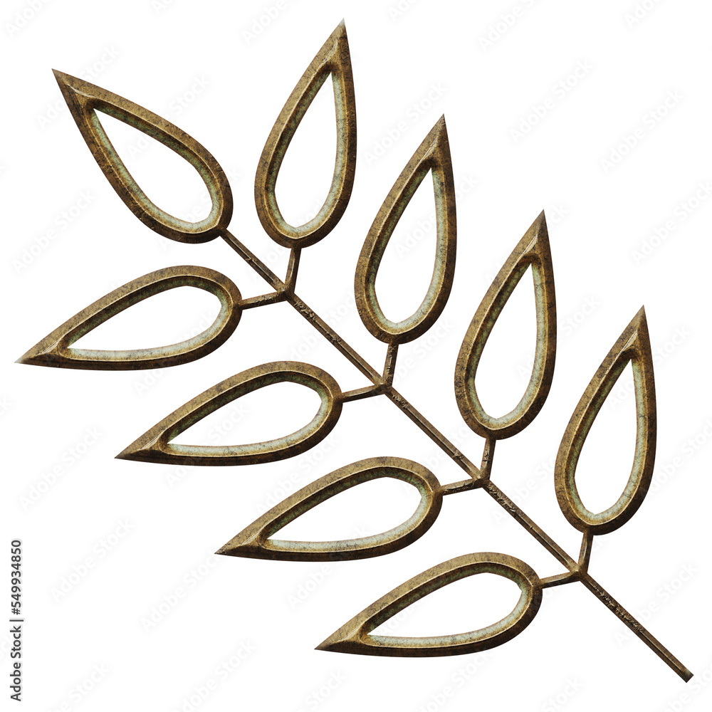 Metal leaves- clipart png. Standard photoshop shapes- metal computer ...