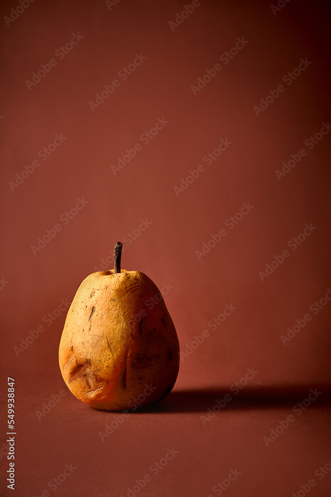 An organic, not perfect pear. Conceptual poster for imperfect fruit ...