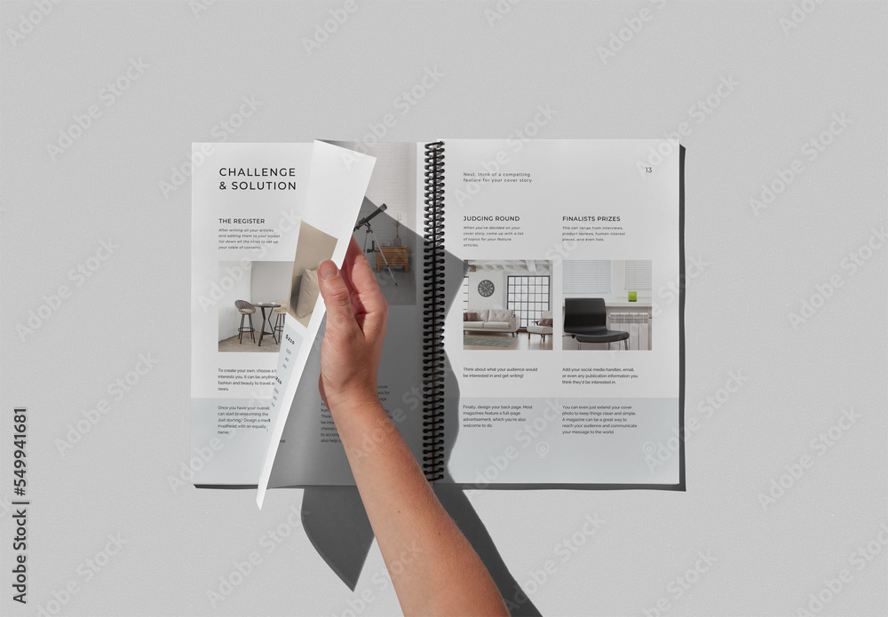 Hand Turning a Page of a Spiral Bound A4 Document Witn Custom ...