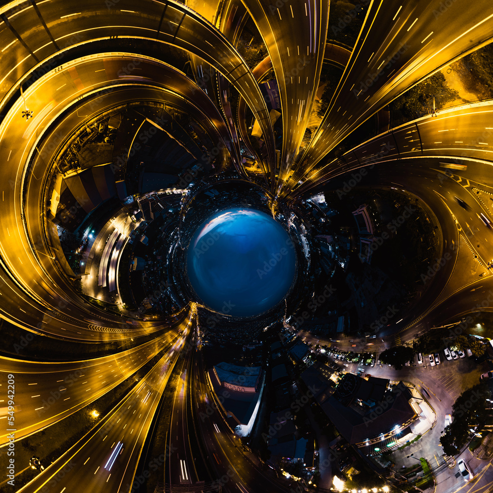360 Wide Panoramic image of Expressway road traffic an important ...