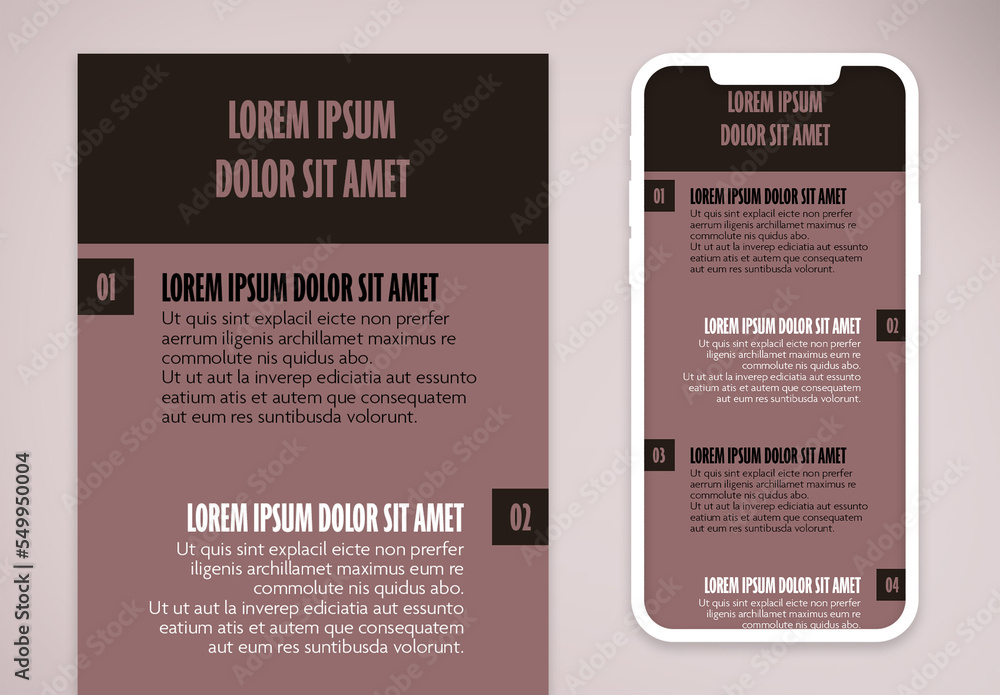 Copper Rose Color Simple Tips Business Infographic Stock Template ...