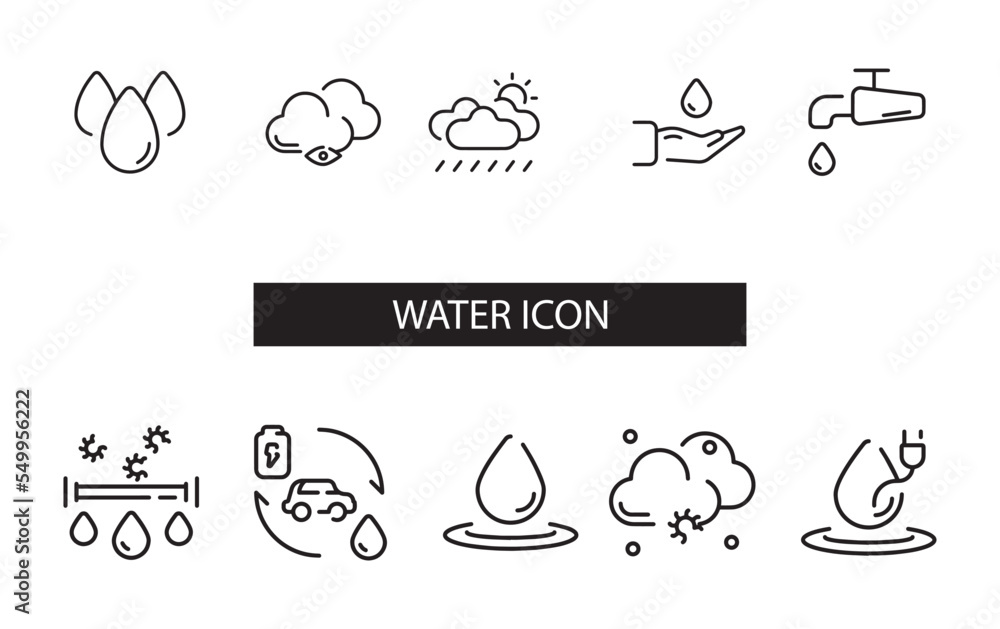 water icon and save water and nature icon design illustration Stock ...