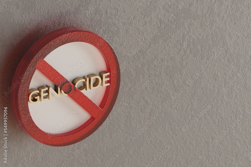 Beautiful abstract illustration Genocide Forbidden, prohibiting sign ...