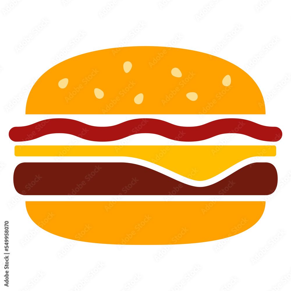 Logo restaurante comida rápida. Icono aislado hamburguesa con queso ...