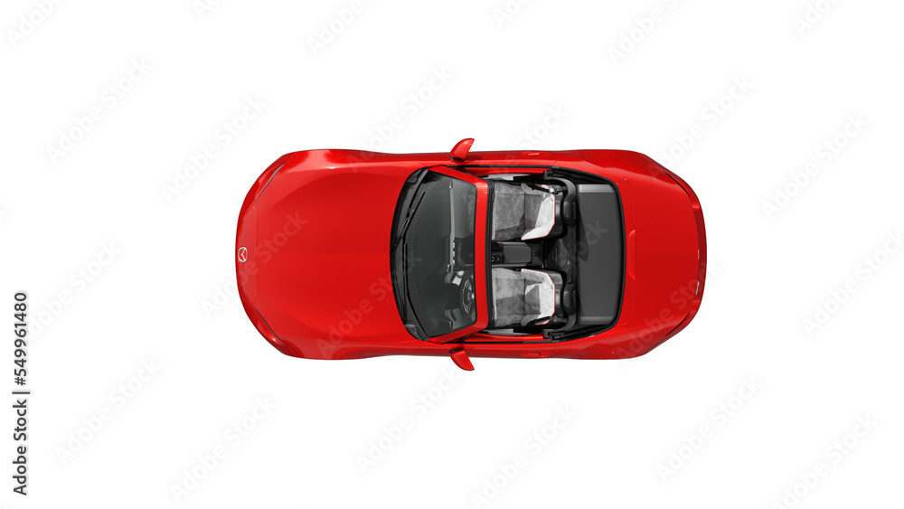 top view of RED car isolated on white, MAZDA MX5 png transparent ...