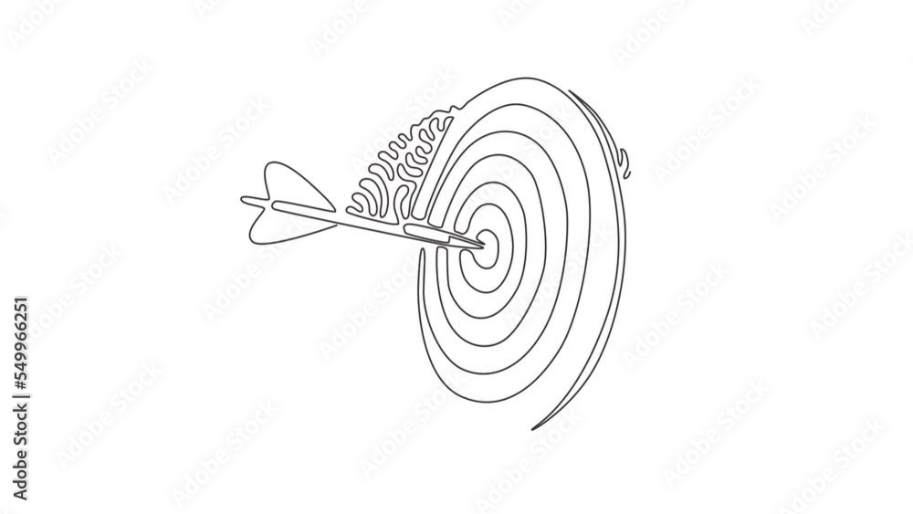 Vidéo Stock Self drawing animation of single line draw darts arrows in ...