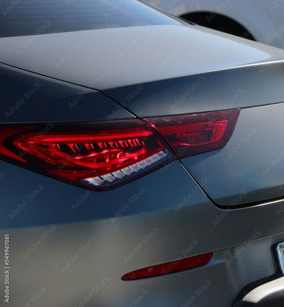 Luxury sedan car tail lights bright day running lights/ 4x4 rear ...