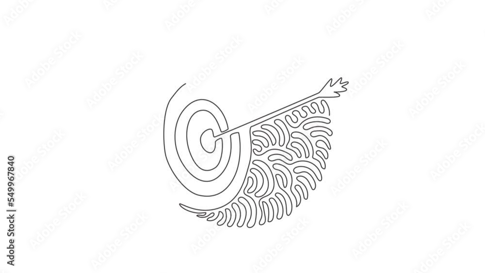 Animated self drawing of continuous one line draw Archery Target With ...