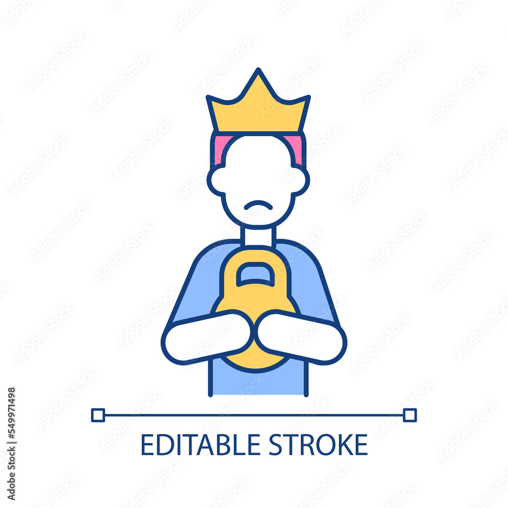 Burden of success RGB color icon. Personal obstacles. High achiever ...