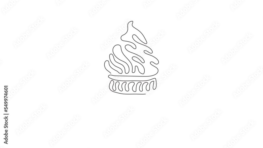 Self drawing animation of single line draw delicious ice creams in ...