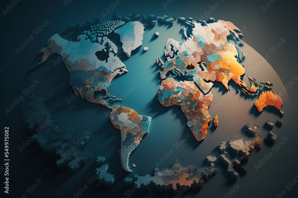 Illustration about world map. Made by AI. Stock Illustration | Adobe Stock