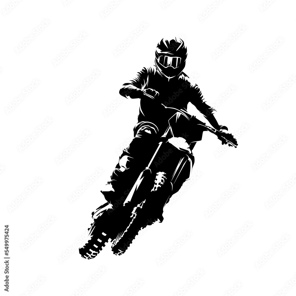 Poster Motocross racing, motocross racer jumping on a motorcycle ...