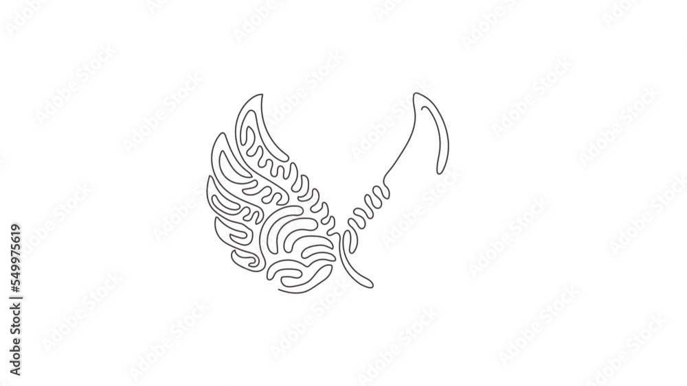 Animated self drawing of single continuous line draw cute angel wings ...