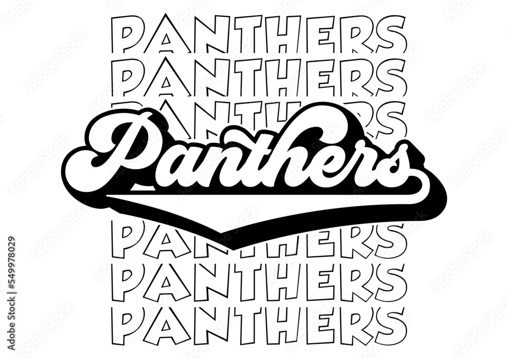 Panthers name svg and png vector files for tshirt design Stock Vector ...