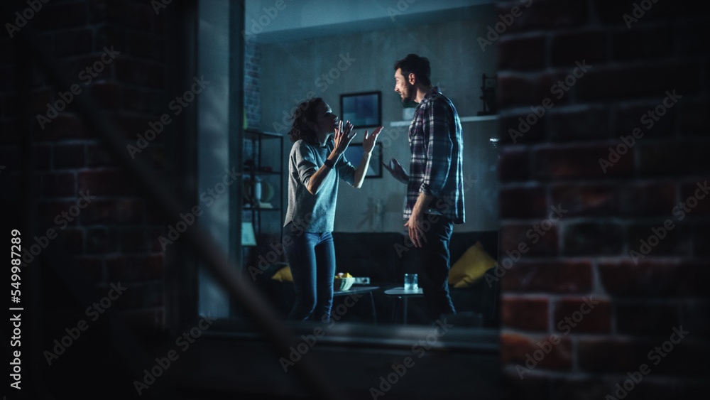 Couple Arguing and Fighting Violently. Domestic Violence and Emotional ...