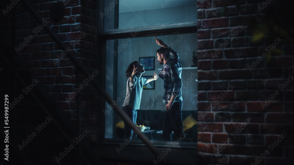 Couple Arguing and Fighting Horribly. Domestic Violence and Emotional ...