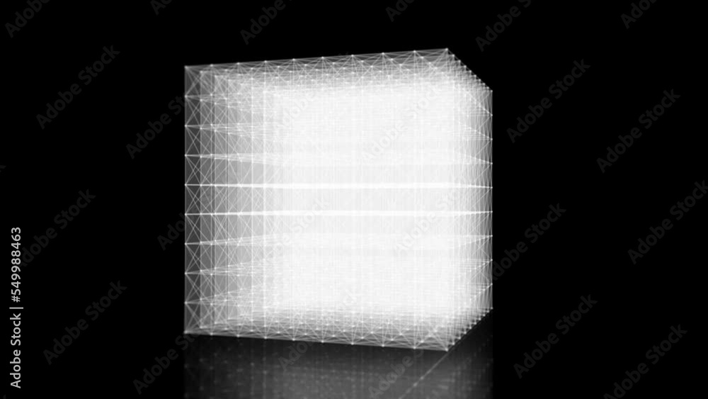 Minimal Hi-Tech Cube Structure Spinning Loop/ 4k animation of an ...
