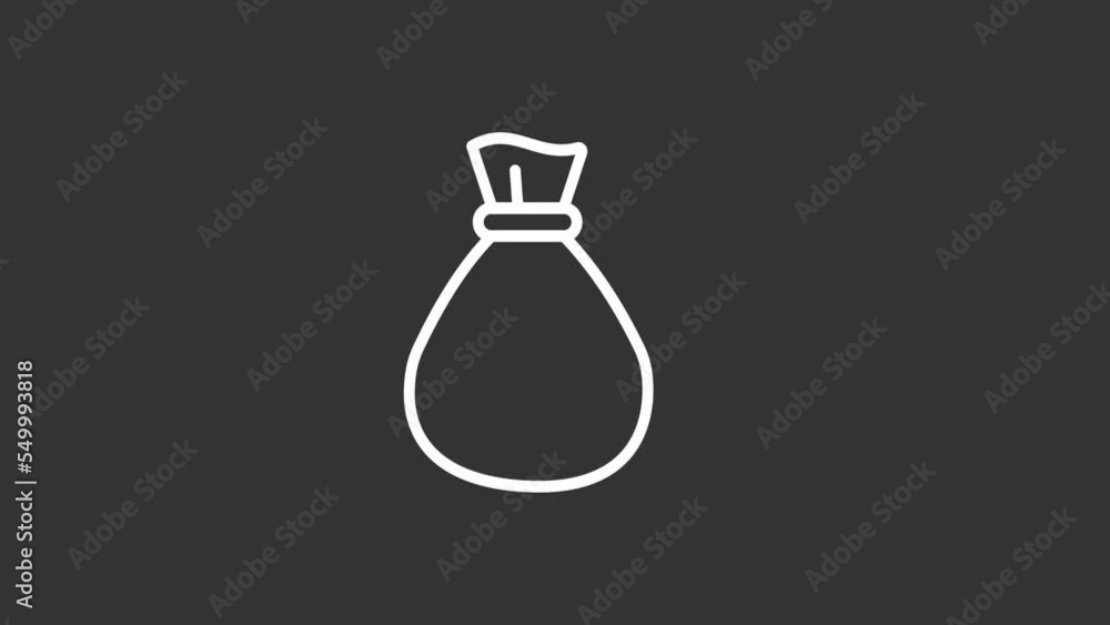 Animated retain white line ui icon. Employee bonus. Seamless loop HD ...