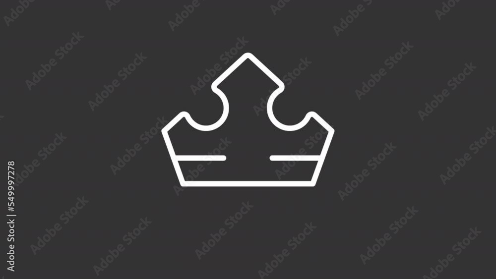 Animated VIP white line ui icon. Customer privileges. Seamless loop HD ...