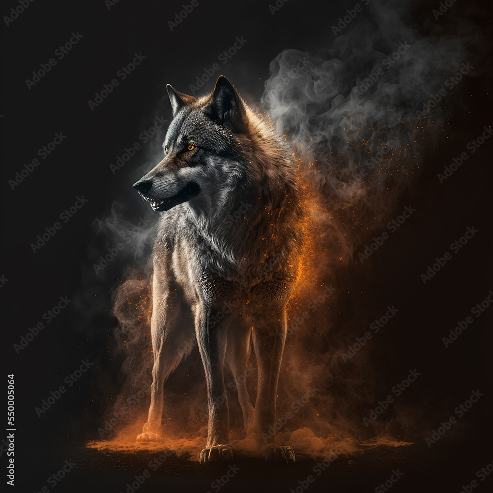 Black Alpha Wolf Howling