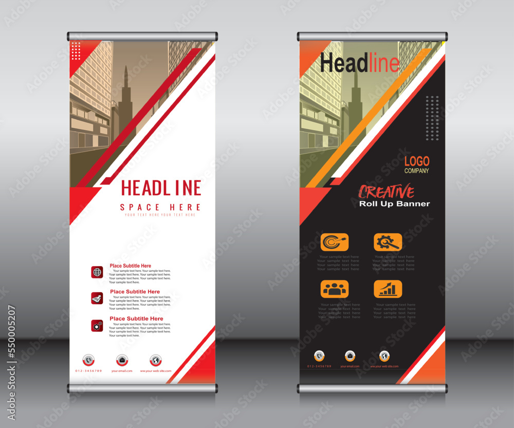 Roll up banner template design, banner, layout, advertisement, pull up ...
