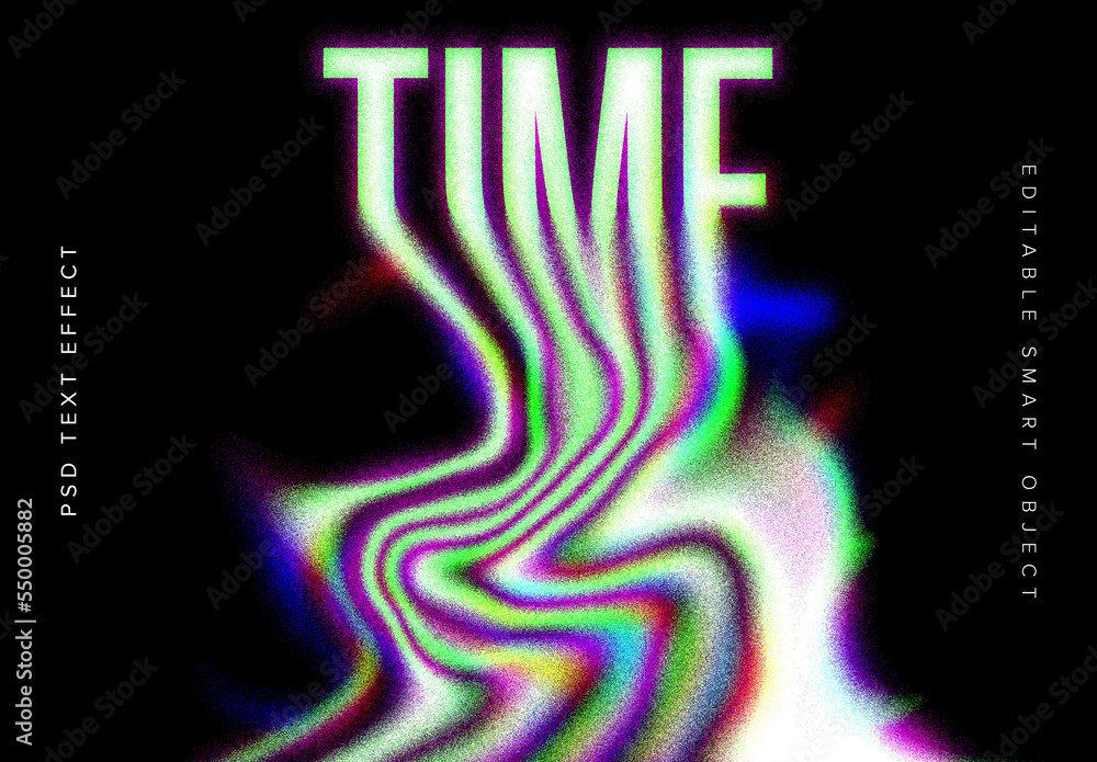 Dissolving Glitch Text Effect Mockup Stock Template | Adobe Stock